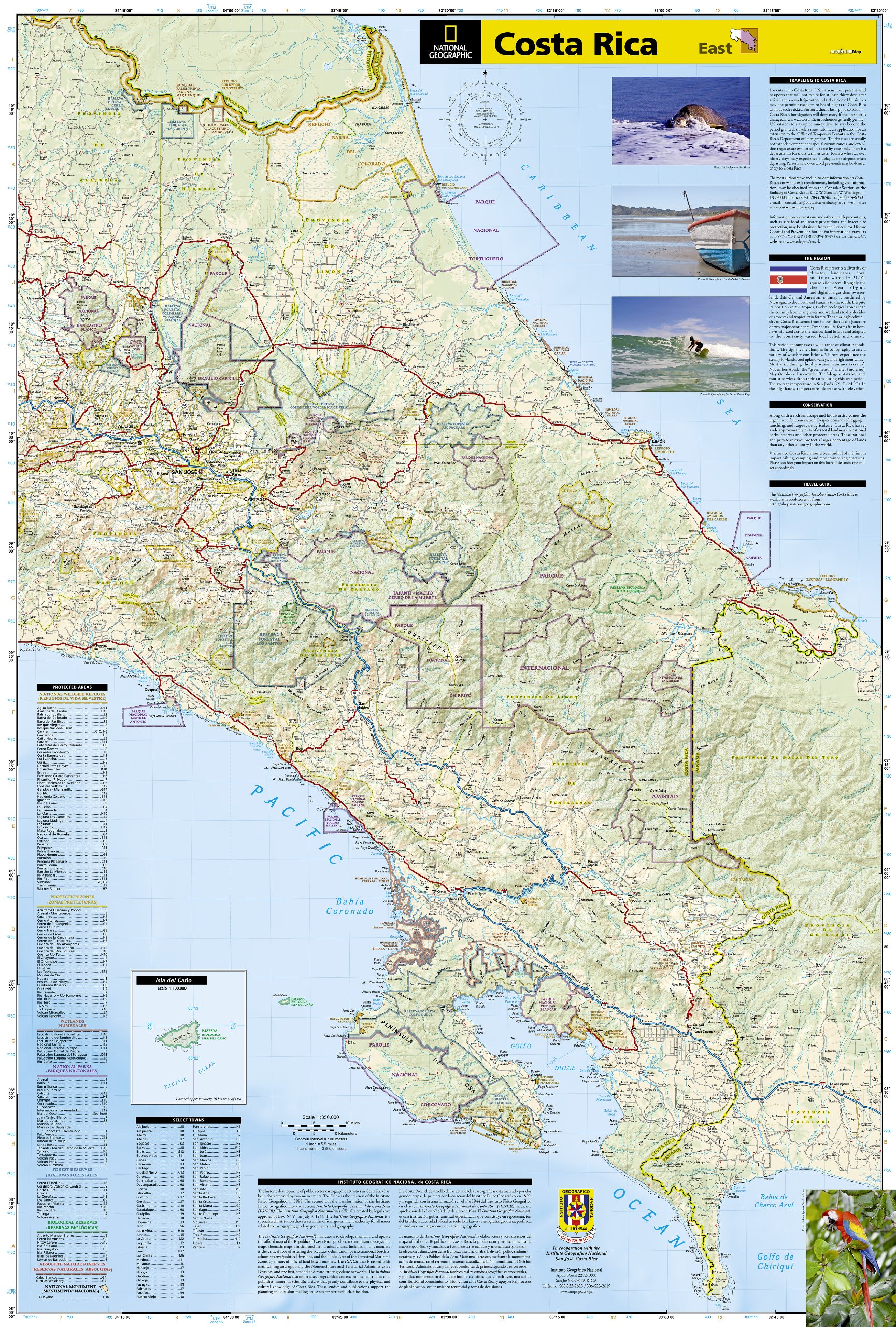 Costa Rica 1:350.000 - Mapas de carreteras - Mapiberia f&b