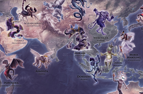 Mapa mural del Mundo Mythical Monsters (59x84) - Mapas murales ...