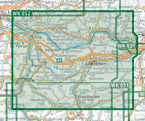 WK 052 Mostviertel Strudengau Donauland Amstetten - Mapas ...