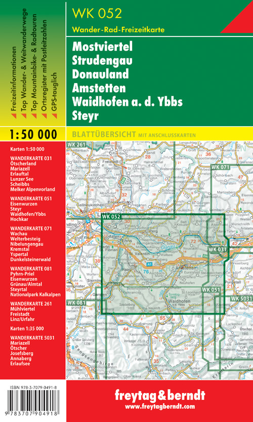 WK 052 Mostviertel Strudengau Donauland Amstetten - Mapas ...