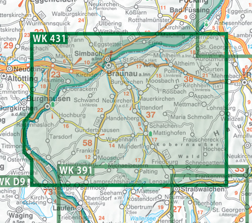 WK 431 Thermenregion Innviertel Ibmer Moor 1:50.000 - Mapas ...
