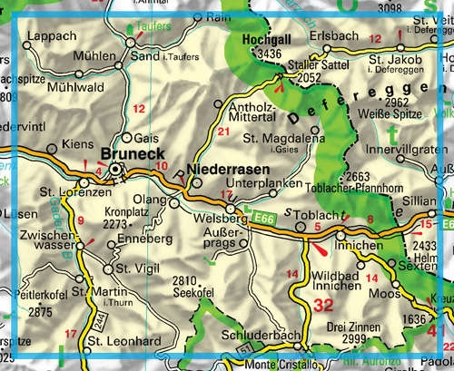 WKS 3 Pustertal - Bruneck - Drei Zinnen 1:50.000 - Mapas excursionistas ...