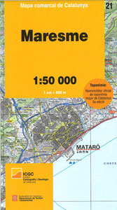 21 Maresme 1:50.000 - Mapas excursionistas y topográficos - Mapiberia f&b