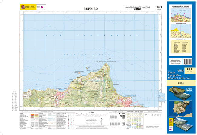 38-1 Bermeo 1:25.000 - Mapas excursionistas y topográficos - Mapiberia f&b