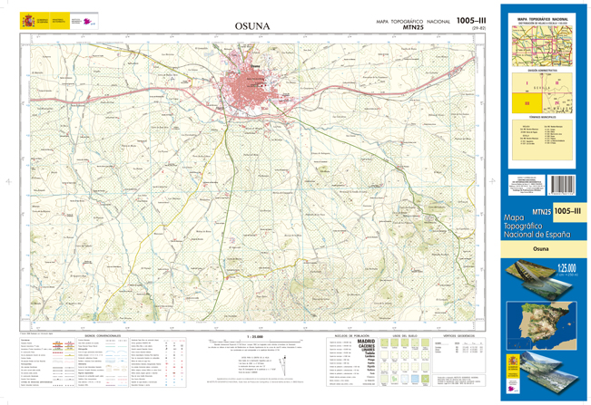 1005-3 Osuna 1:25.000 - Mapas excursionistas y topográficos - Mapiberia f&b