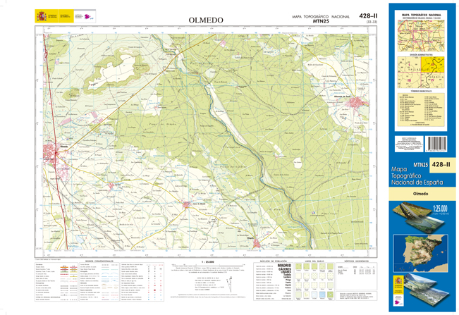 428-2 Olmedo 1:25.000 - Mapas excursionistas y topográficos - Mapiberia f&b