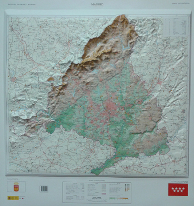 Mapa relieve Madrid (93x87) 1:200.000 - Mapas en relieve - Mapiberia f&b