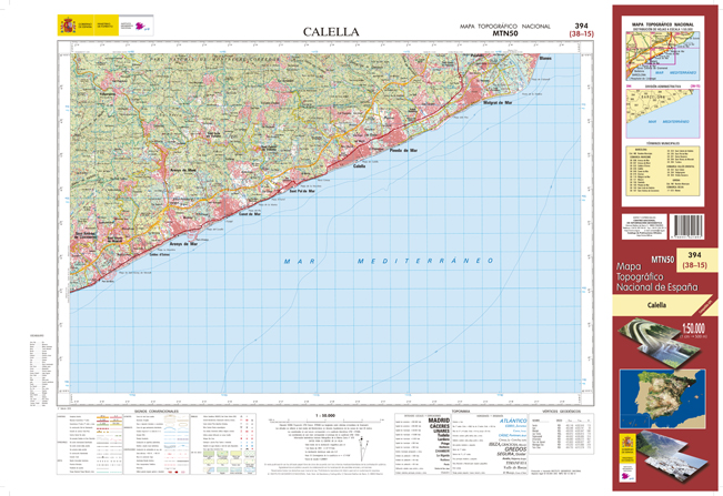 394 Calella 1:50.000 - Mapas excursionistas y topográficos - Mapiberia f&b