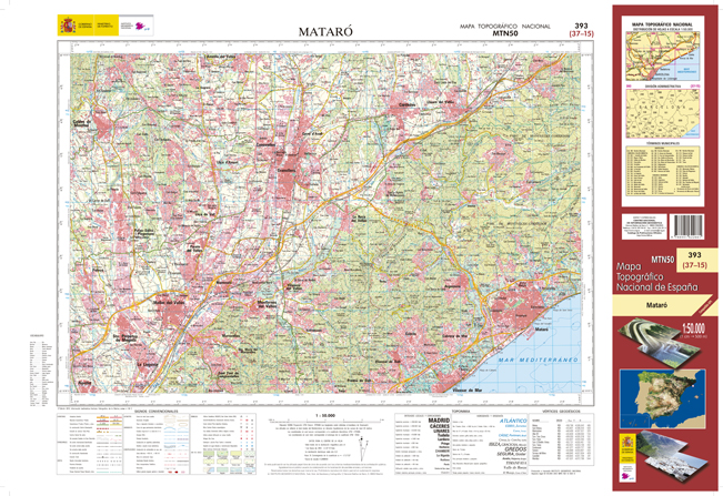 393 Mataró 1:50.000 - Mapas excursionistas y topográficos - Mapiberia f&b