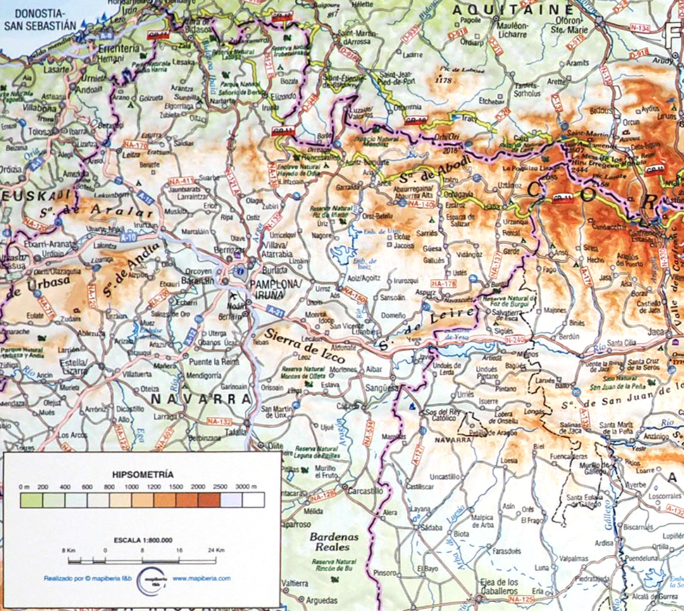 Mapa en relieve de Los Pirineos 1: 800.000 (62x22cm) - Mapas en relieve ...