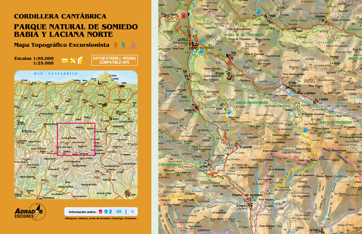 Cordillera Cantábrica, P.N. Somiedo, Babia y Laciana Norte 1:50.000 y 1 ...