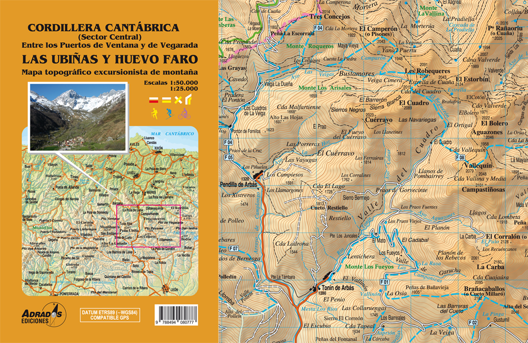 Cordillera Cantábrica (las Ubiñas y Huevo Faro) 1:50.000/25.000 - Mapas ...